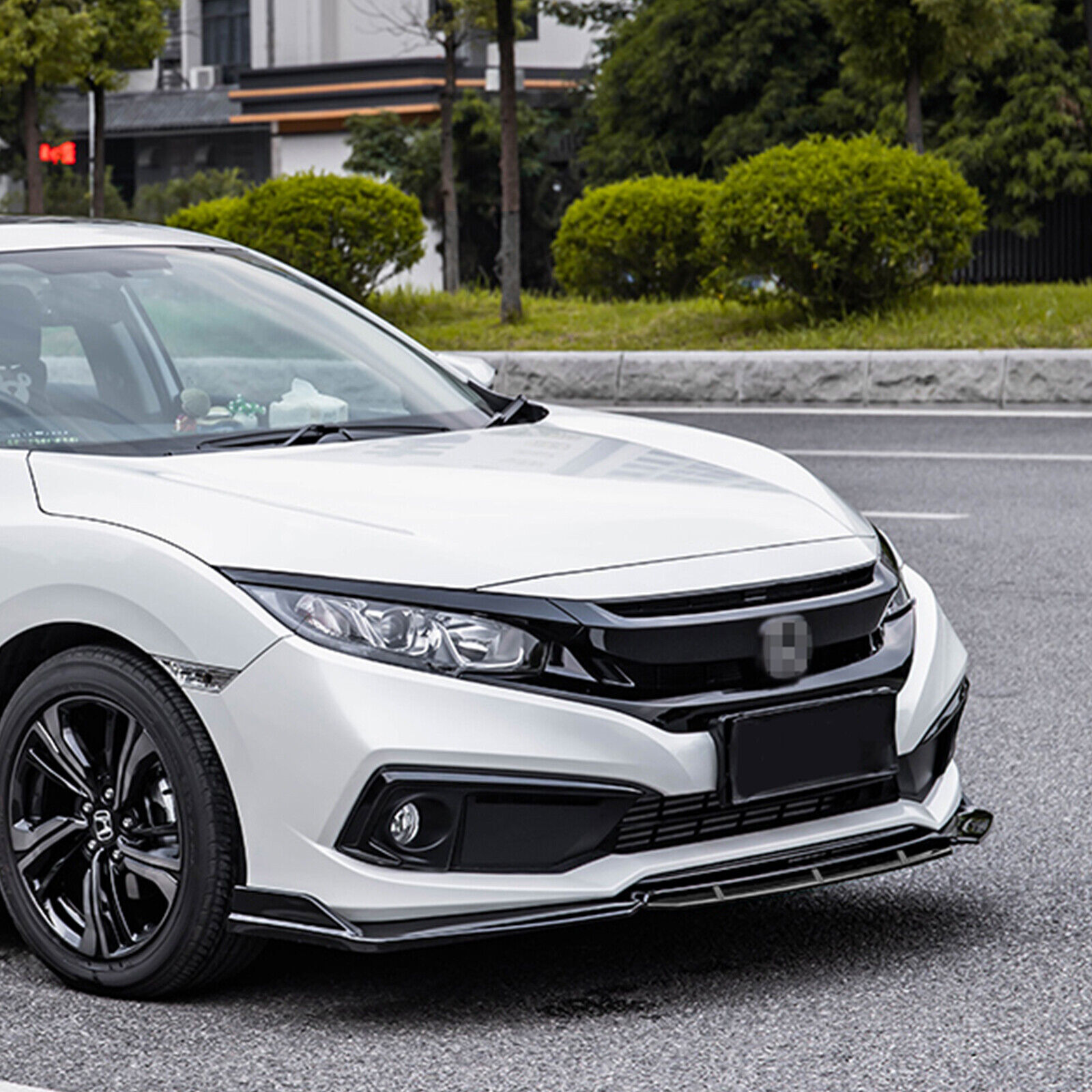 Front Bumper Lip Spoiler Splitter BodGlossy Black Strut Rod For Hyundai ...