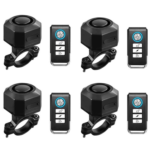 Rechargeable Motorcycle Bike Alarm 110dB Wireless Anti-Theft Vibration ...