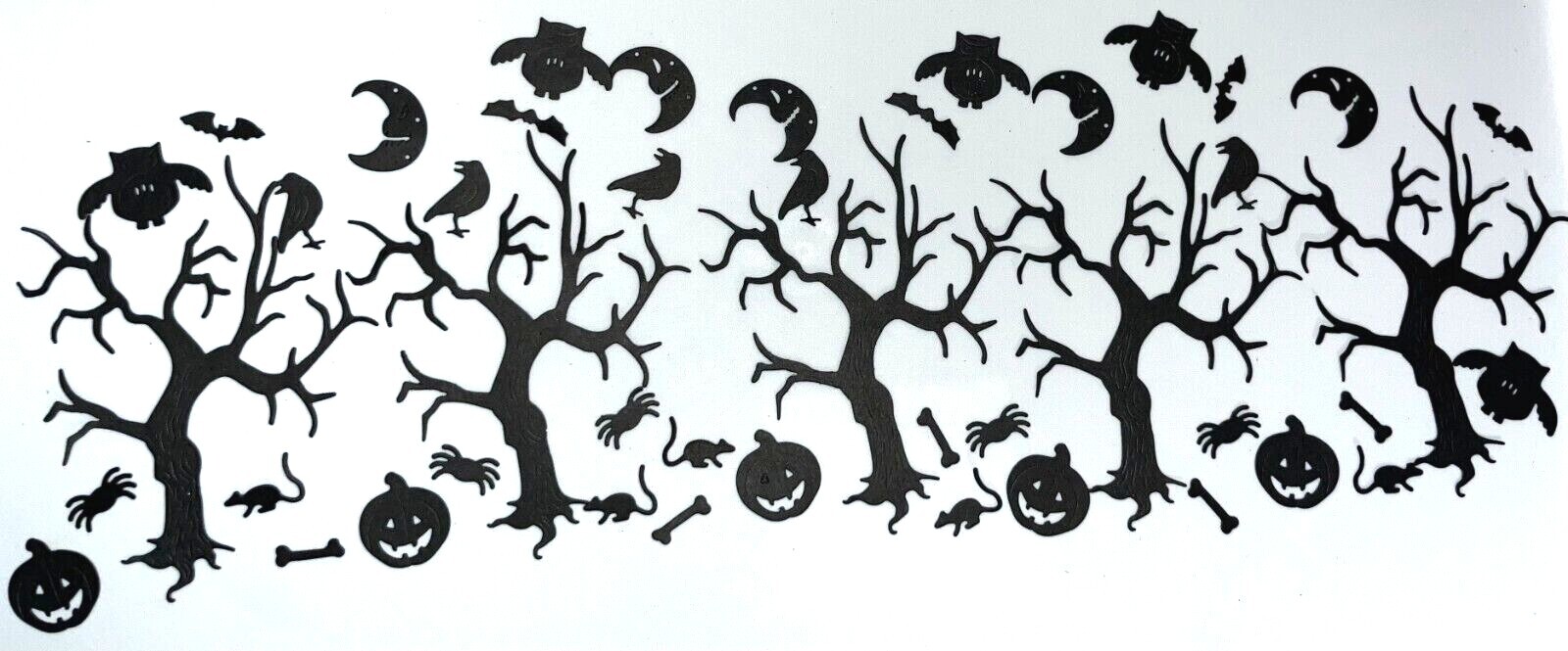 HALLOWEEN SPOOKY TREE PAPER DIE CUT EMBELLISHMENTS | eBay