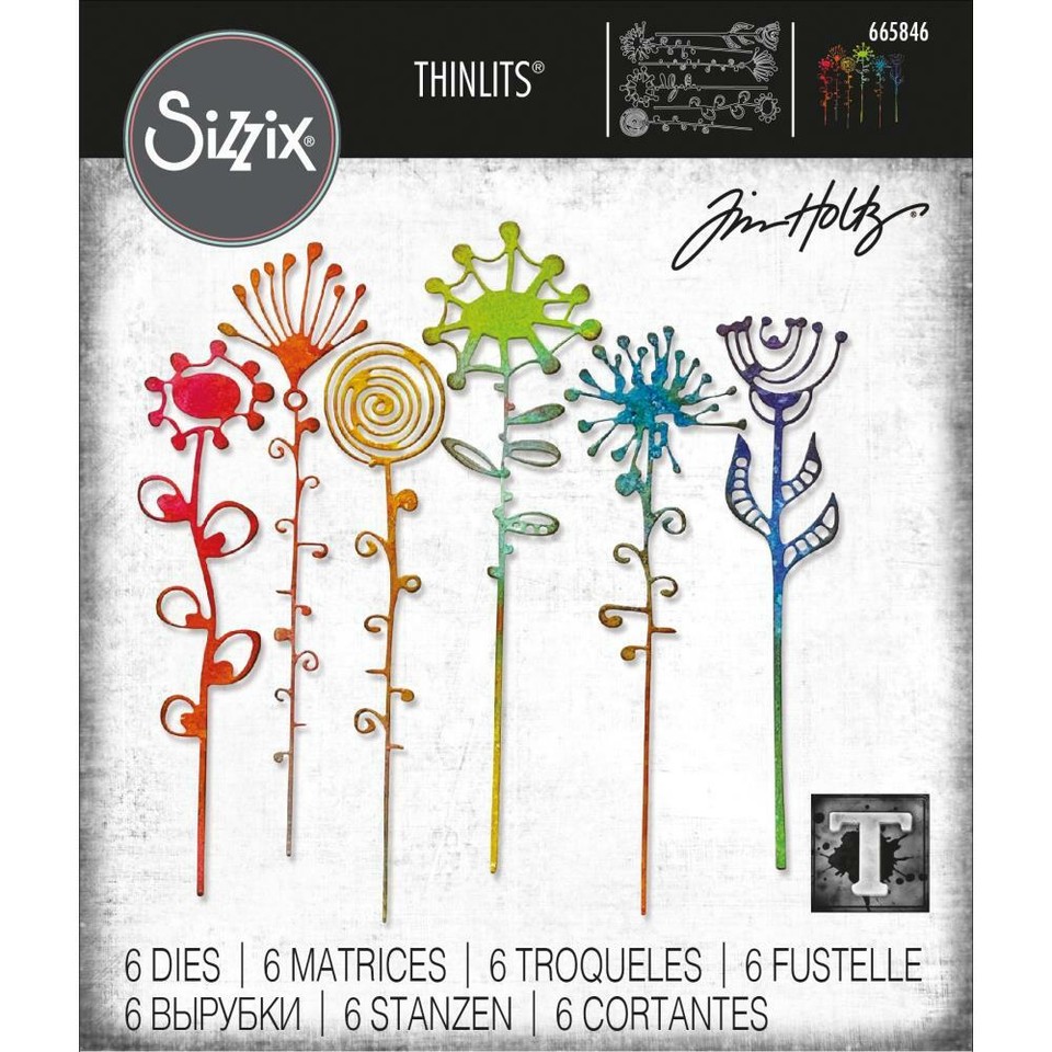 Tim Holtz Sizzix Thinlits Die ~ ARTSY STEMS ~ Alterations 665846 | eBay