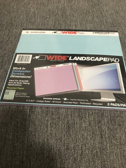 Roaring Spring Paper Company 74535 11" X 9.5" Wide Landscape Pad ...