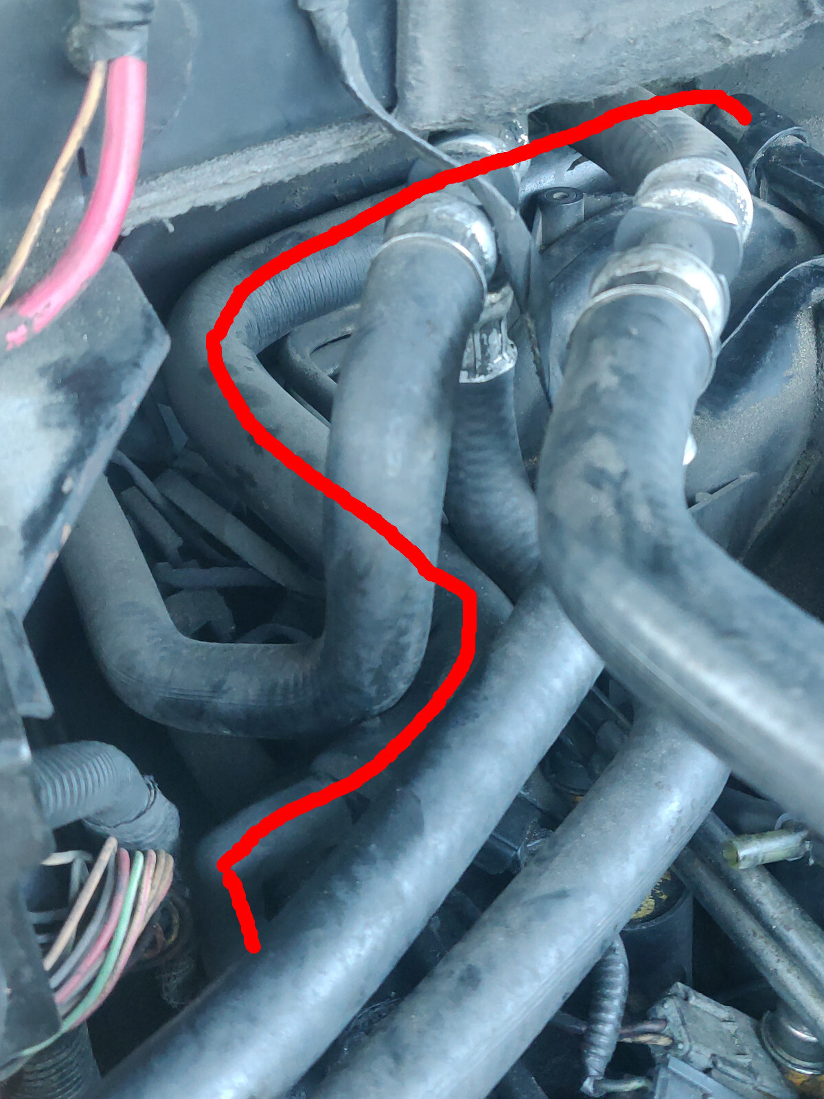 2001 Ford F150 V8 5.4L 2V PCV Valve Rubber Hose Elbow OEM Smog ...