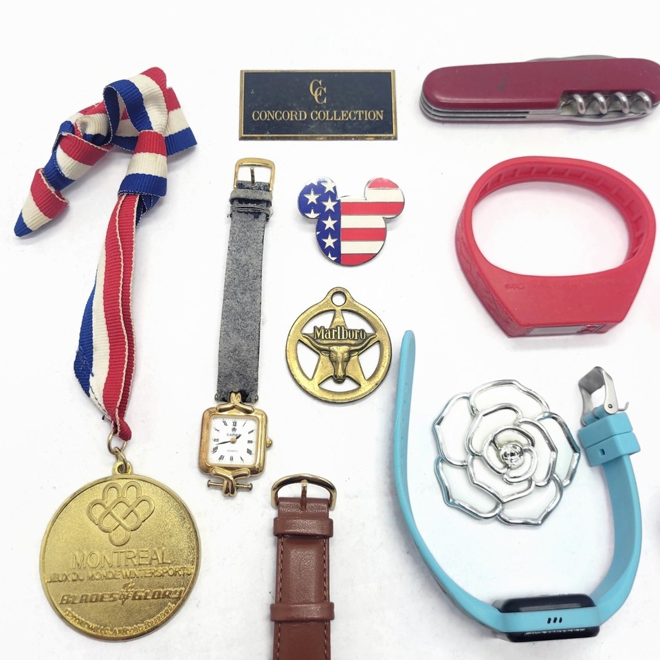 15 Mix Lot Watches Wrist Watch Pins Medallions Estate Drawer • Untested ...