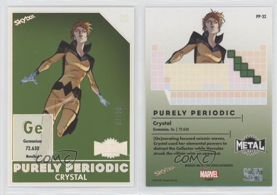 2024 Skybox Marvel Metal Universe Avengers Purely Periodic /50 Crystal ...