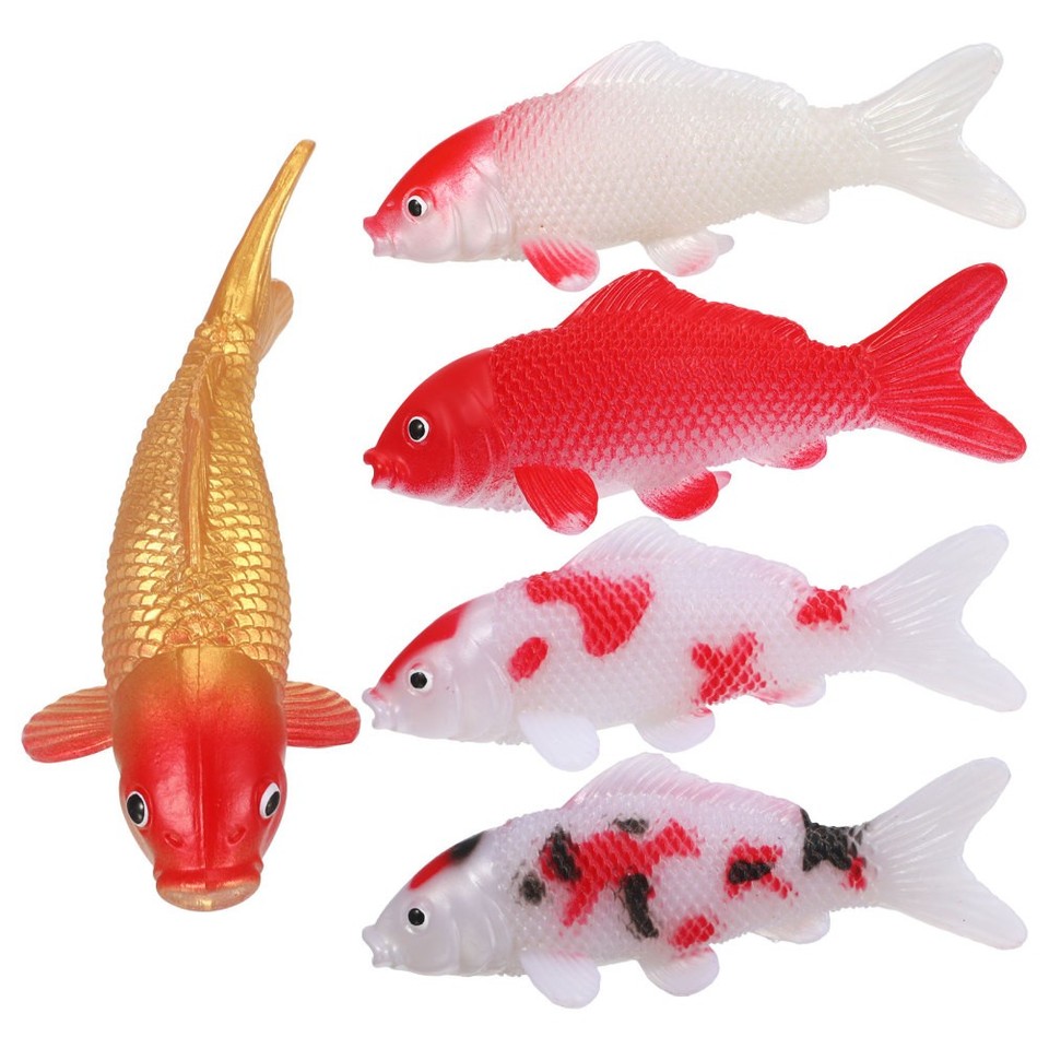 5 Pcs Small Plastic Fish Tank Decor Carp Toys Aquarium Accessories ...