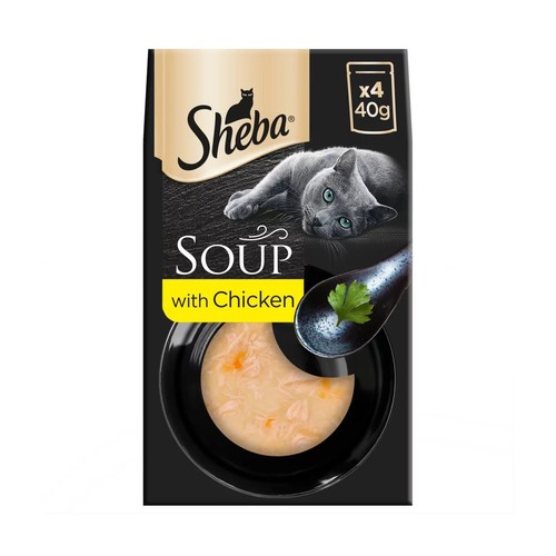 Sheba Cat Food Chicken Fillet Soup Pouches 4 x 40 g Pack of 6 - Free ...