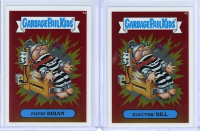 2013 Garbage Pail Kids Chrome OS1 FRYIN' BRIAN & ELECTRIC BILL 4A/B ...