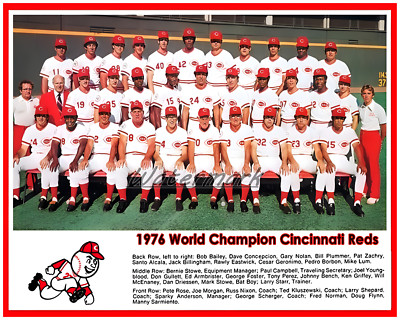 MLB 1976 World Series Champion Cincinnati Reds Color Team Photo 8 X 10 ...