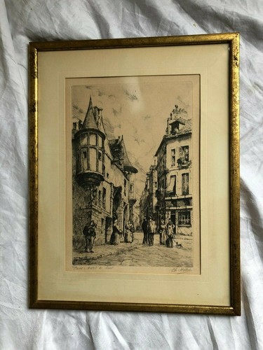 GRAVURE VUE HOTEL DE SENS PARIS PAR CH NOLLET 20 EME SIECLE | eBay