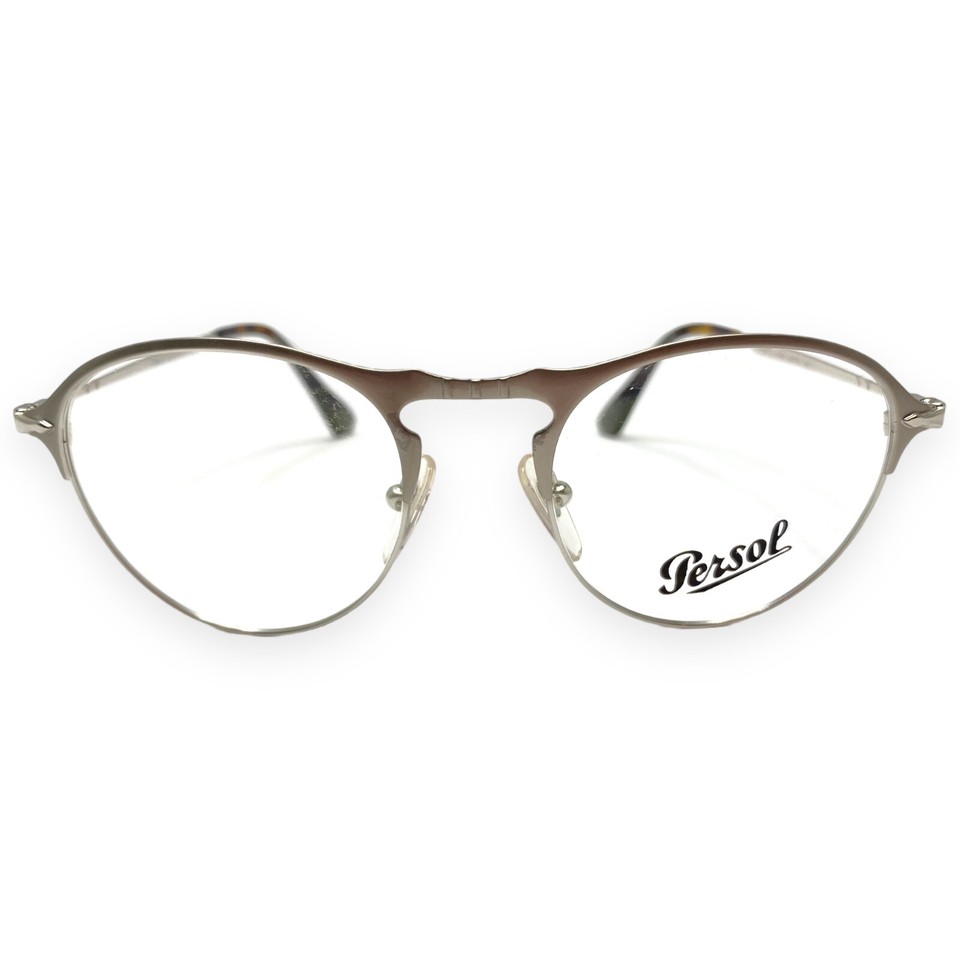 Persol Eyeglasses Frames 7092-V 1068 48-19-145 Silver/Tortoise Full Rim ...