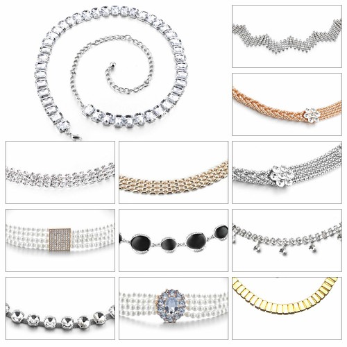 Metal Diamante Belt for Women Elegant Waist Chain Dress Belt Gold ...