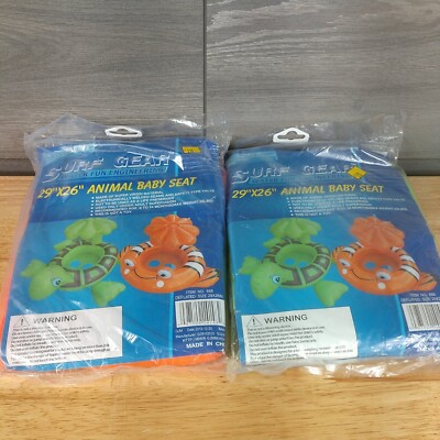 Clown Fish, Turtle, Baby Care Seat Inflatable Pool Float. New Lot Of 2 ...