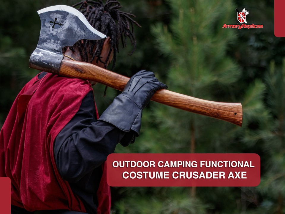 Hand Forged Functional Medieval Outdoor Camping Crusader Cross Cutout ...