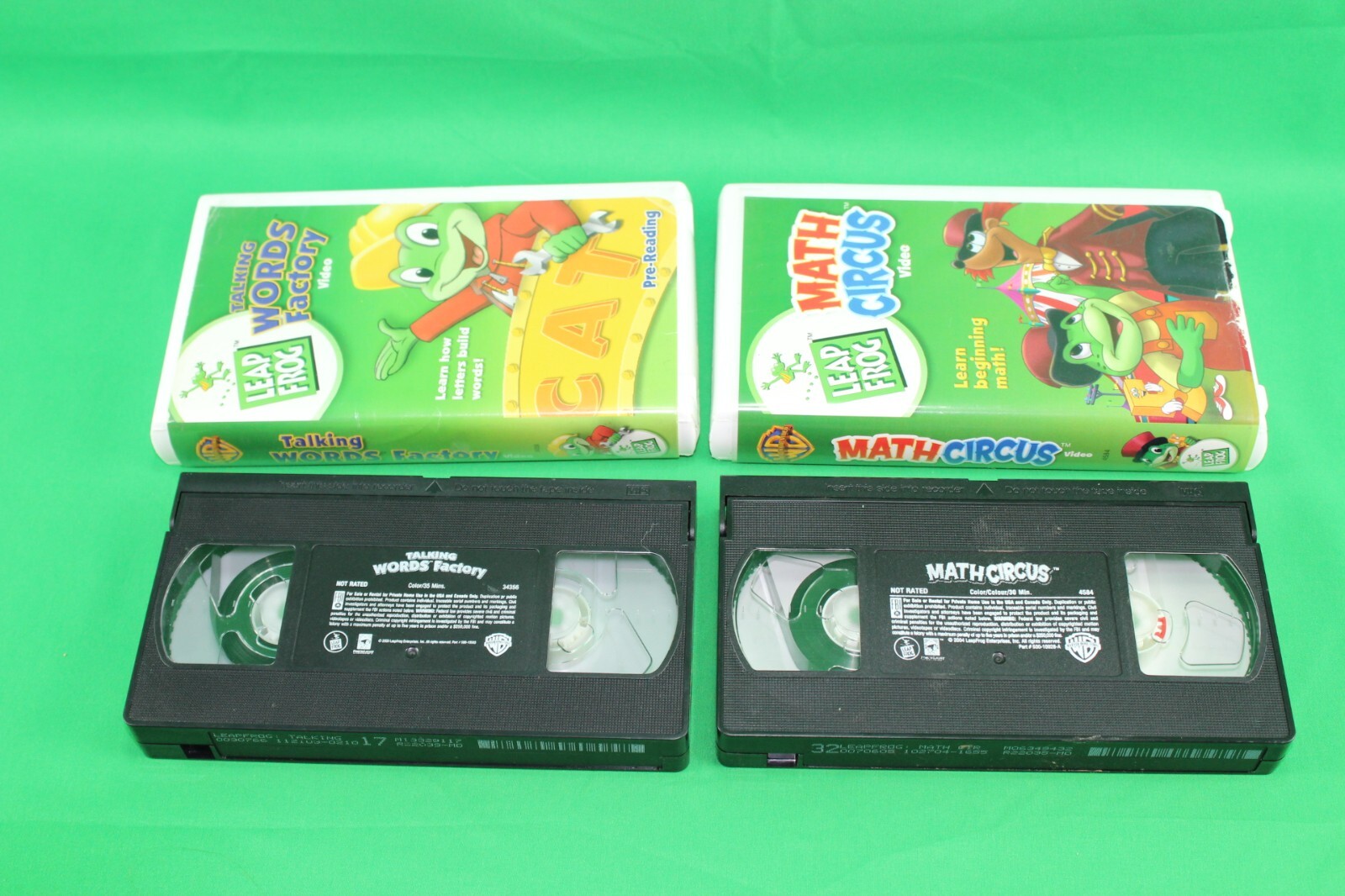 USED KID'S VHS TAPE SET, LEAP FROG, MATH CIRCUS AND WORD FACTORY, AGE 3 ...