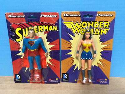 Wonder Woman Superman DC Comics Bendable Poseable Action figures SEALED ...