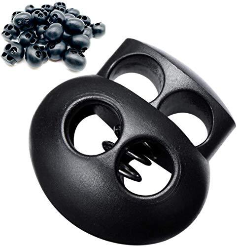 10 Pack Double Hole Plastic Cord Locks End Spring Oval Fastener Toggle ...
