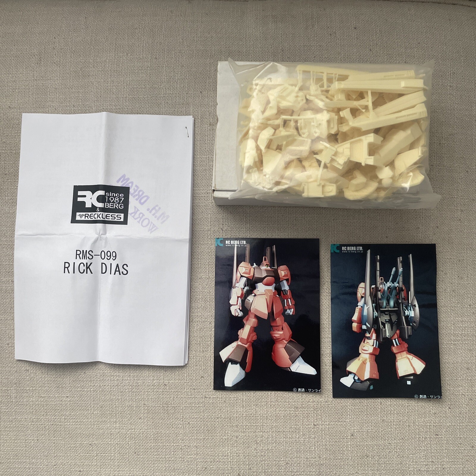 VINTAGE Studio Reckless GUNDAM RMS-099 Rick Dias Resin Garage Kit 1/144 ...