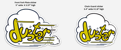 JC Penny Duster Chopper Mini Bike clutch cover front fork decal sticker ...