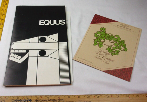 Anthony Perkins EQUUS 1974 theatre program & menu Prologue and Epilogue ...