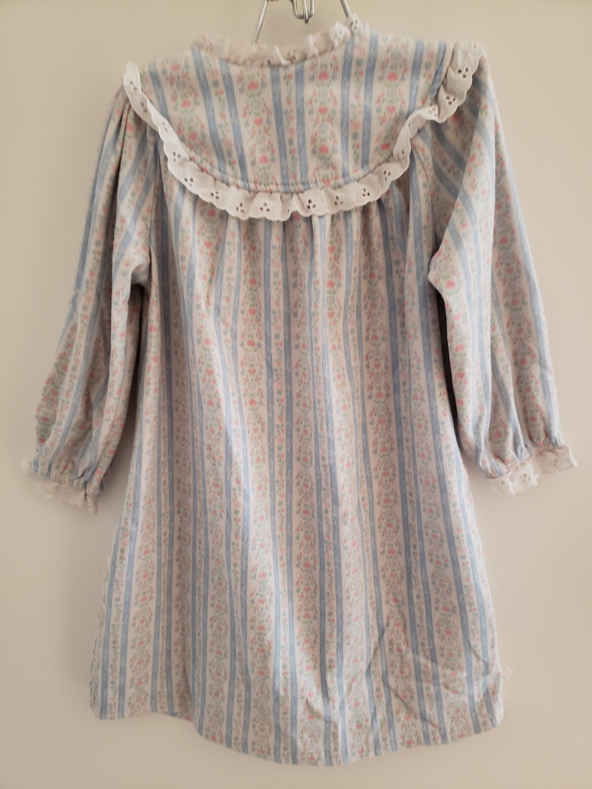 Vintage Lanz Girls Flannel Nightgown - Size 3T - Pink Blue Tyrolean ...