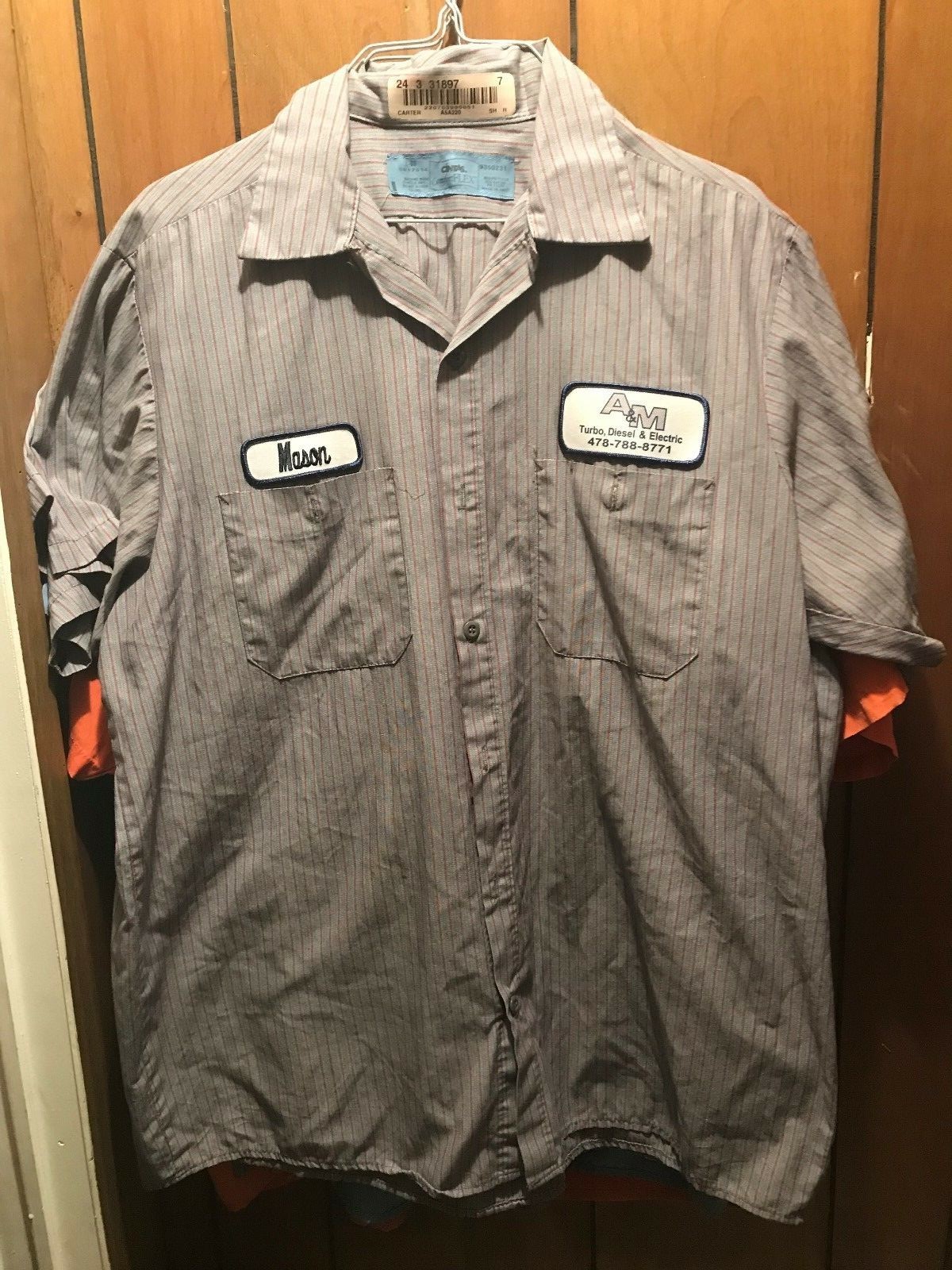 Mechanic Button Up Shirt Work Uniform Short Sleeve and hi-visility | eBay