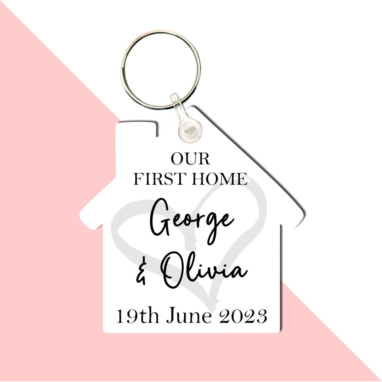 Personalised Our First Home Keyring Keepsake MDF New House Gift Him Her ...