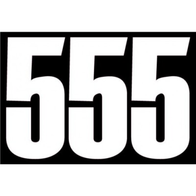 set 3x Autocollant sticker voiture moto porte numéro chiffre course 555 ...