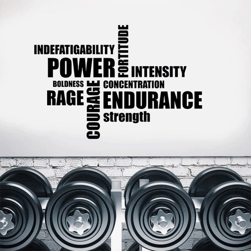 Decals About Sports Text Wall Stickers Sports Strength Endurance Home ...