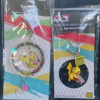 Pokemon Center WCS Yokohama Pikachu Figure and acrylic Keychain set of ...