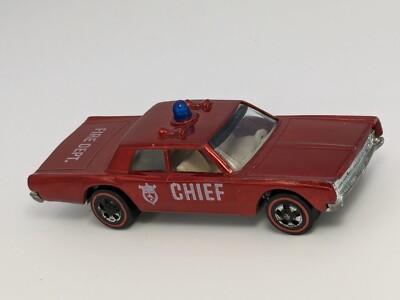1968 Vintage Hot Wheels Redline Red Fire Dept Chief Cruiser Diecast Car ...