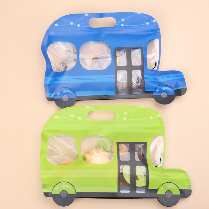 5Pcs Cartoon Car Shape Candy Gift Bags Cookie Snack Baking Package ...