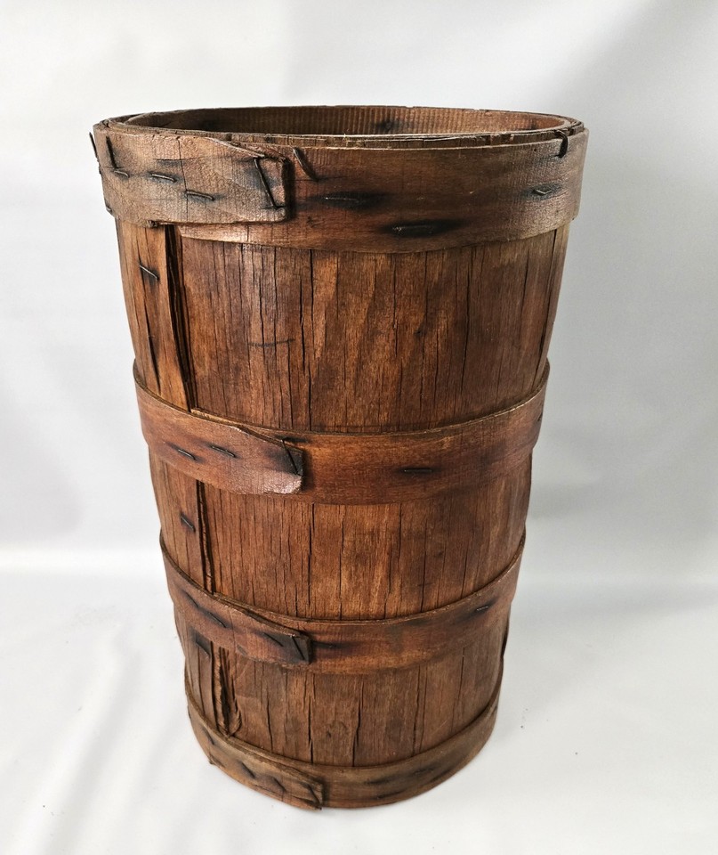 FARM PRIMITIVE Rustic Wooden Old Barrel Nail KEG - 4 Wide Nailed Wood ...