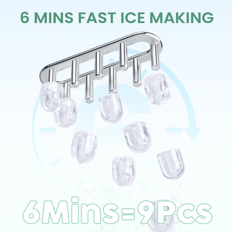 Portable Ice Maker Machine Self-Cleaning Compact Countertop Ice W ...