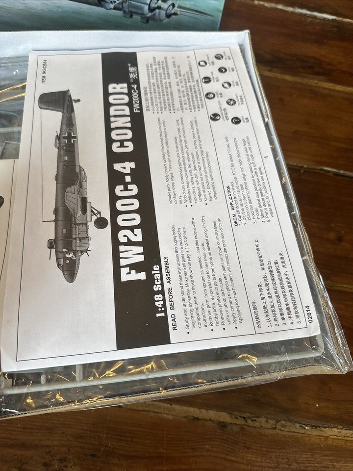 Trumpeter 1/48 02814 Fw200C-4 Condor Model Airplane Kit - NEW Open Box ...