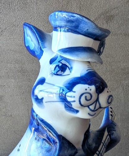 Russian Porcelain Boaka Vodka Decanter (Empty) Blue and White Rabbit w ...
