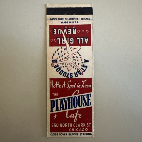 Vintage 1940s Playhouse Cafe Chicago Burlesque Girlie Bar Matchbook ...