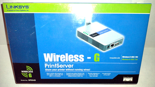 Linksys Print Server Wireless-G For USB 1.1 or 2.0 2.4GHz 802.11g NEW ...