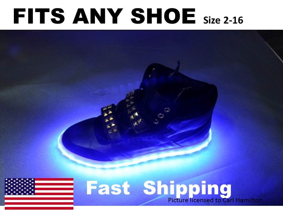 LED Shoe KIT -- light up "YOUR" shoes - kit fits any size 6 7 8 9 10 11 ...