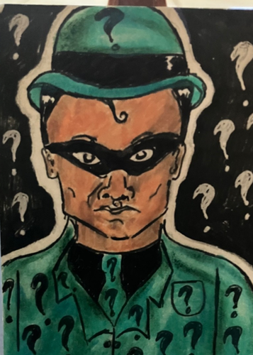 ACEO Original “ The Riddler ” OOAK, Batman, character, all hand painted ...