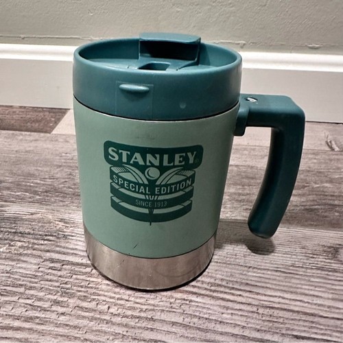 Vintage Stanley “Special Edition” Teal Handled Steel Travel Mug; 18 OZ ...
