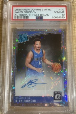 2018-19 Jalen Brunson Donruss Optic Autograph-Fast Break #179 PSA 10 | eBay