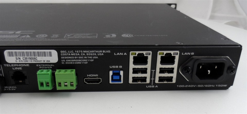 QSC Q-Sys Core 110F Digital Audio Signal Processor, HDMI, USB, Power ...