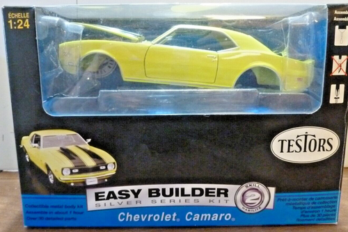 1-24 Testors Die Cast Metal 68 Chevy Camaro Z28 New Build Yellow Nice ...