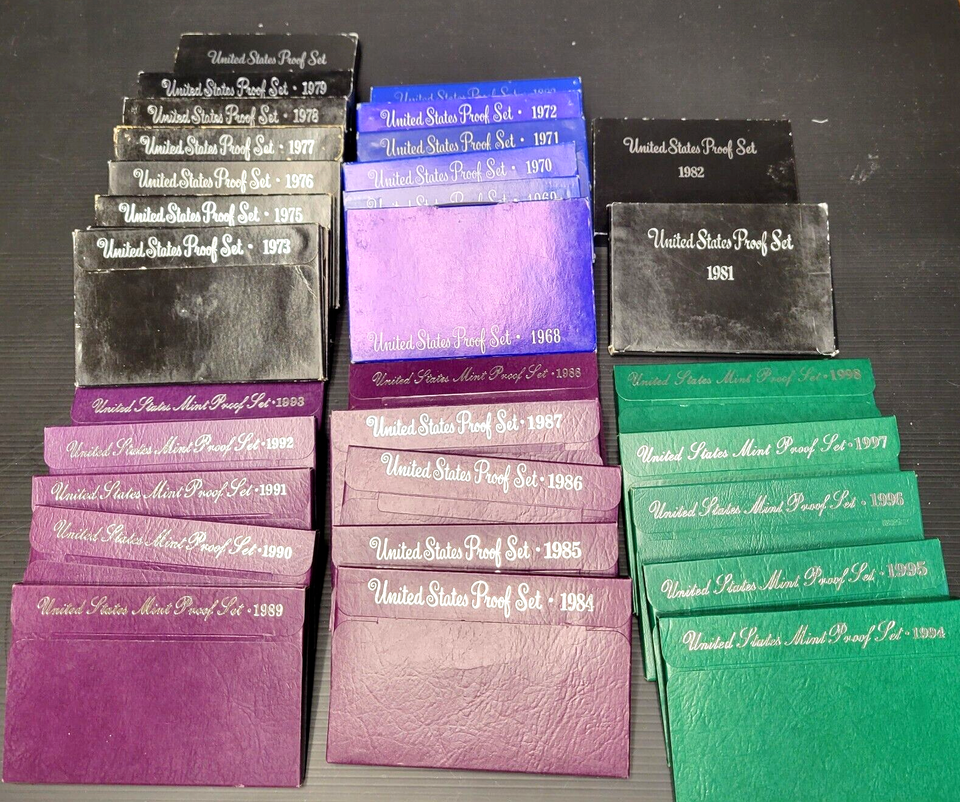 Proof Type Set ALL 14 Coins P S W 3 Sets Mint Boxes/COA BIG ESTATE ...