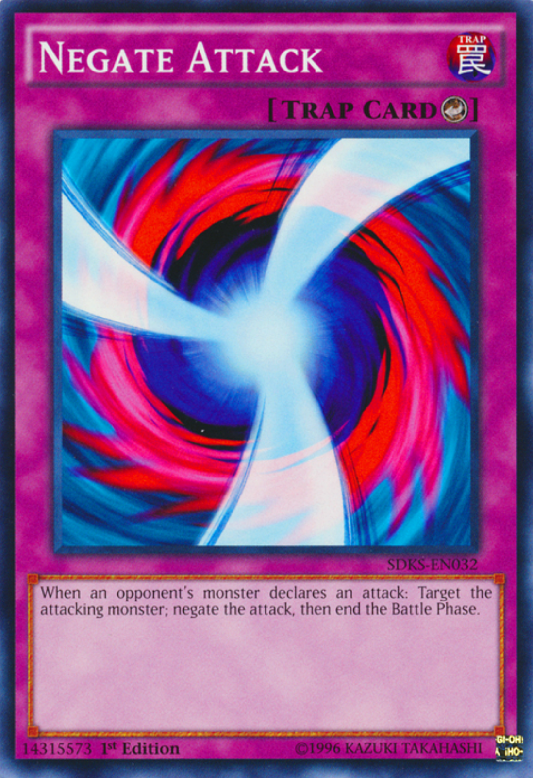 Negate Attack 1st Ed. Near Mint Yugioh Card SDKS-EN032 | eBay