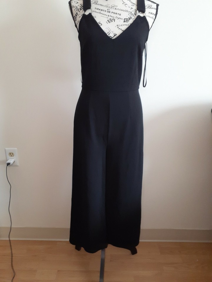 Bar III Women's Cropped O-Ring Jumpsuit Black Size 4, New with Tags ...