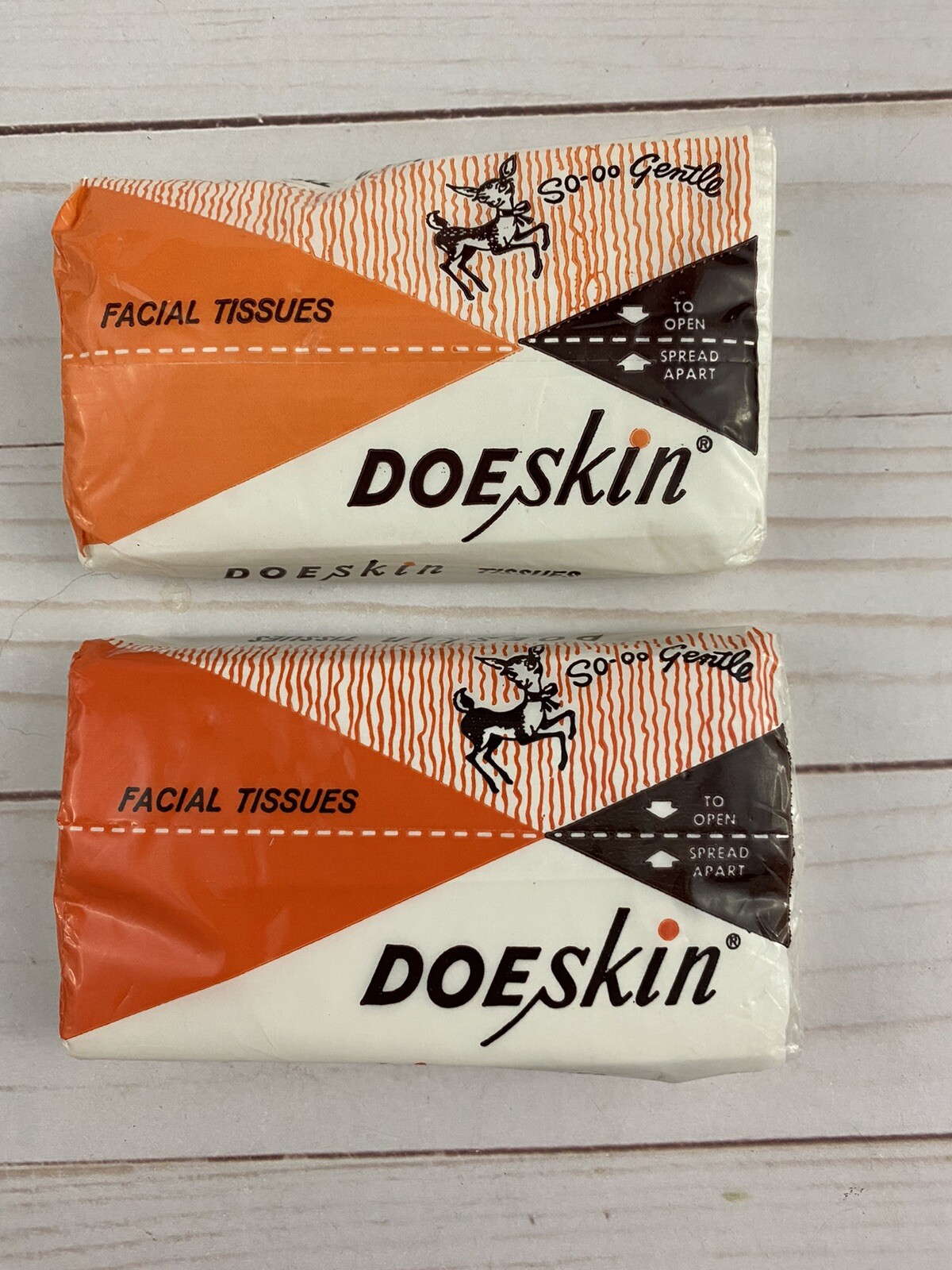 Vintage 1956 Doeskin Facial Tissues Small Soft Package Lot of 2 Movie ...