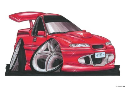 HOLDEN PICK UP RED Koolart Cartoon Caricature Car Print - A3 Size - 289 ...