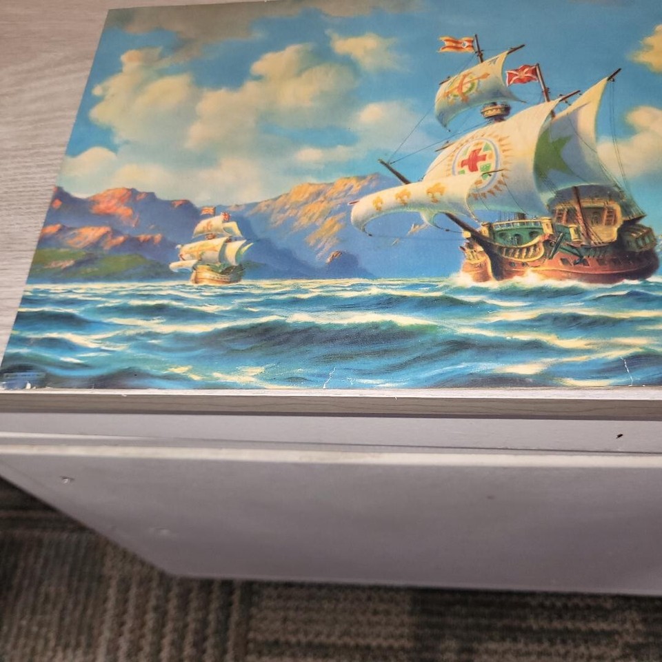 Vintage "Treasure Fleet" print signed by R. Atkinson Fox: Pinta Nina ...