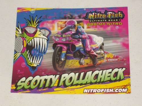 2016 SCOTTY POLLACHECK NITRO FISH PRO STOCK MOTORCYCLE NHRA POSTCARD | eBay